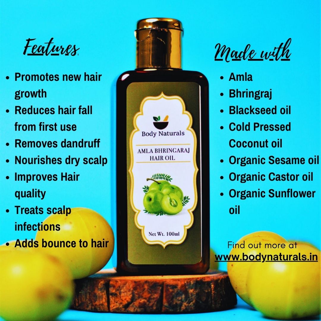 AMLA BHRINGRAJ HAIR OIL (100 ML) - Body Naturals