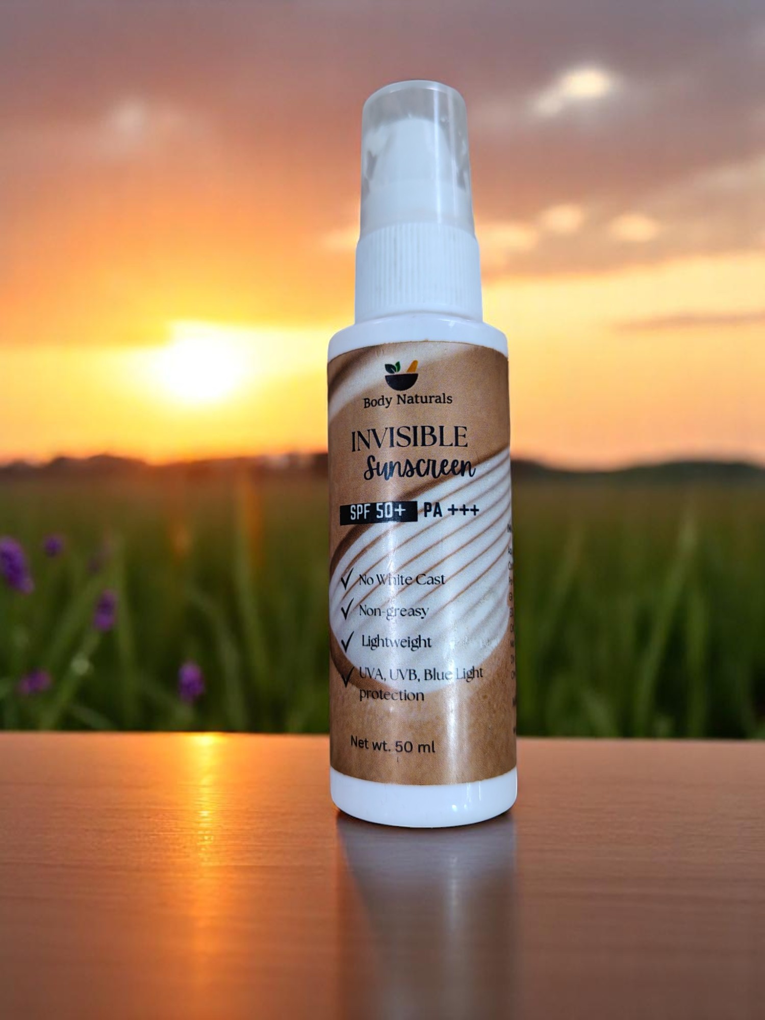 INVISIBLE SUNSCREEN SPF 50+ (50ml) - Body Naturals